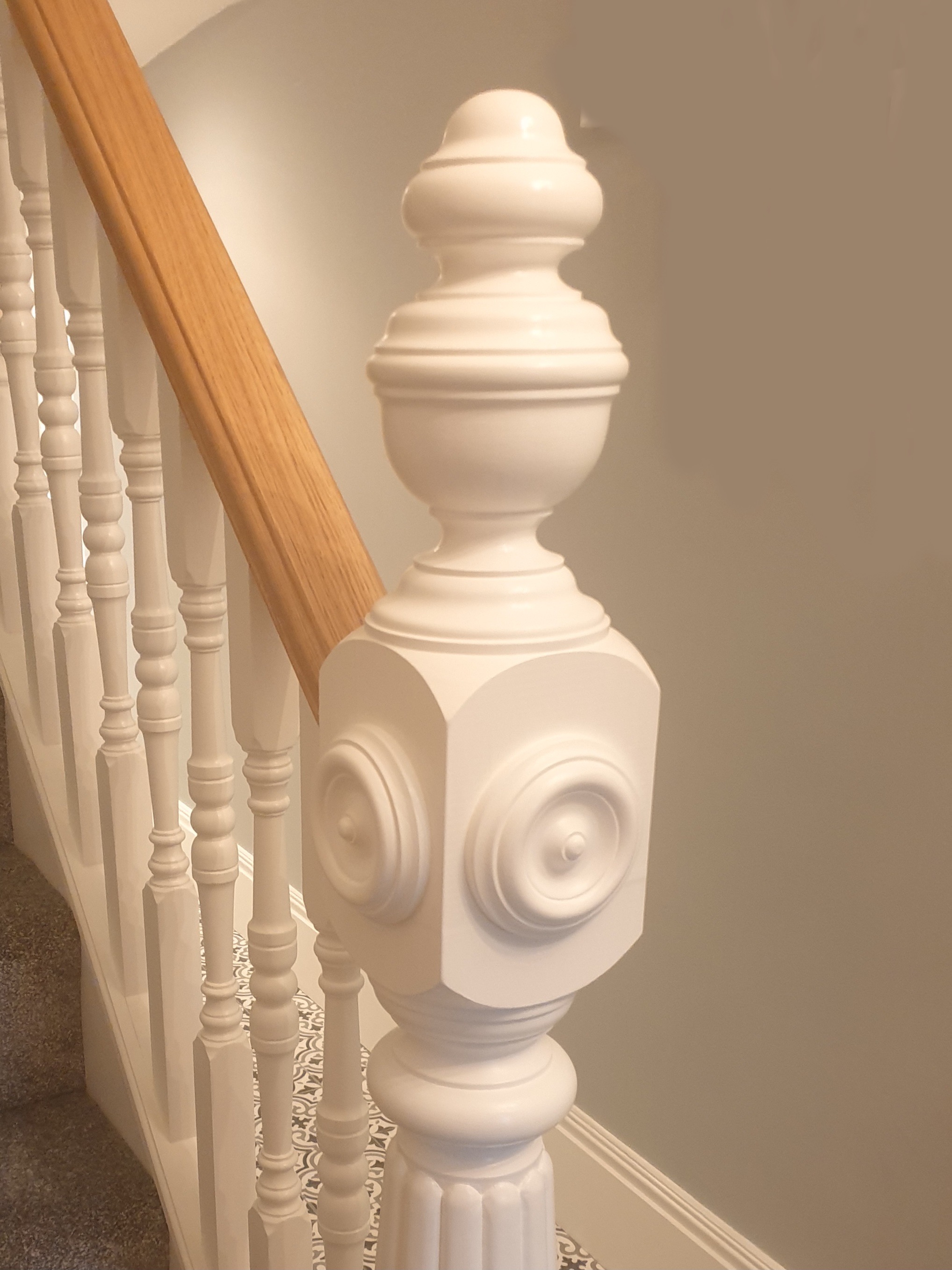 gallery featuring stairs and spindles